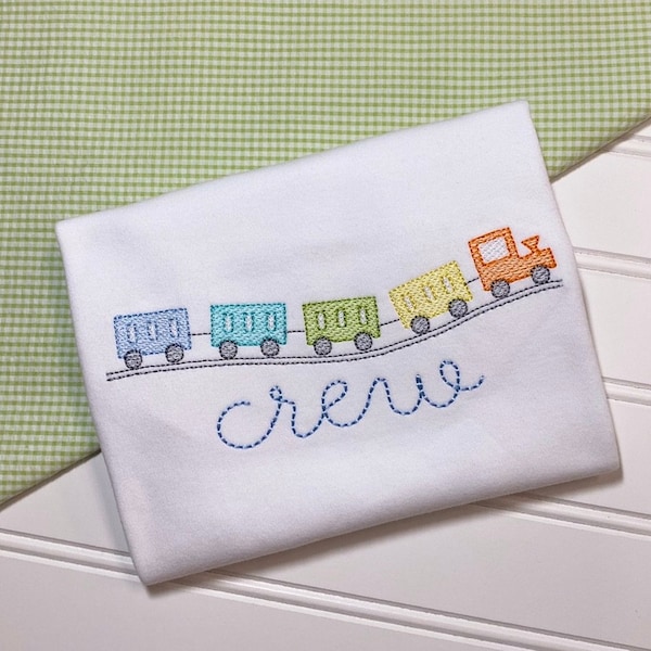 Pastel Travelling Train Sketch Fill Bean Stitch Outline Vintage Style ...