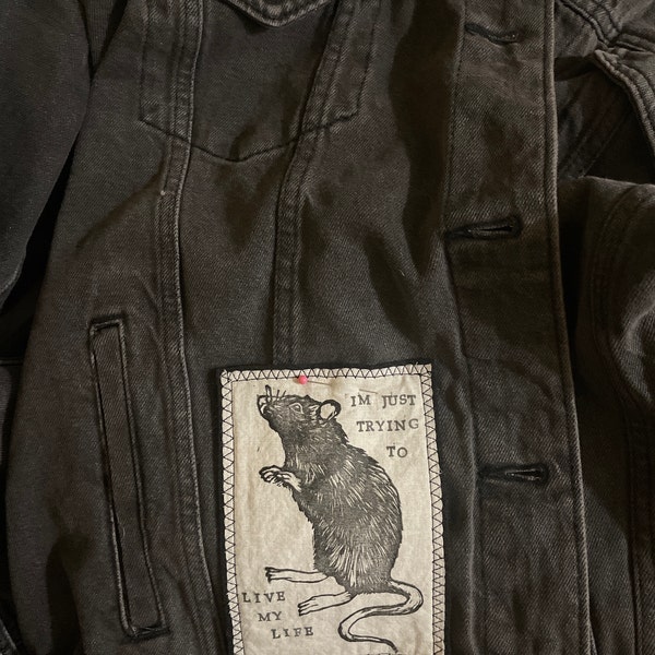 Handmade Rat Patch - Rat Patch - Rat Accessories - Animal Patches ...
