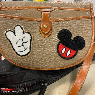 Mickey Peace Sign Hand Chenille Glitter Iron on Patch Mickey - Etsy