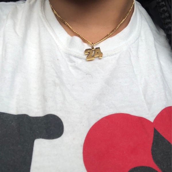 Mini Number Pendant - Gold - Etsy