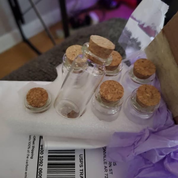 Glass Bottles With Corks, 5, 10, 15, or 20 Ml Clear Empty Jars With Cork Stopper Lids, Vials for ...