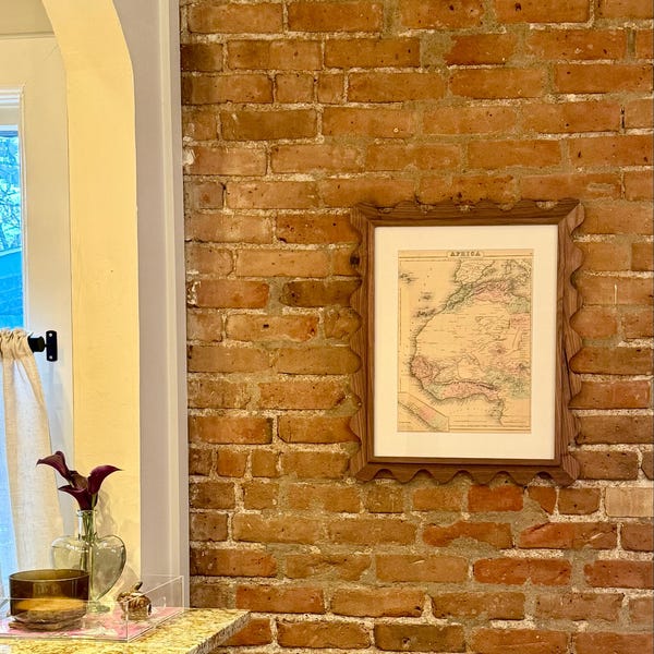Handcrafted Scalloped Walnut Frame - Rustic Home Décor, Custom Sizes ...