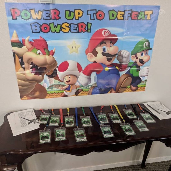 Video Game Badges VIP Video Game I.D. Badges, Video Game Birthday, Ruck ...