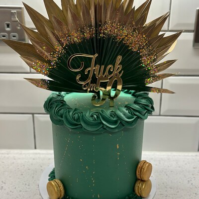 Gold Emerald Palm Spear Sun Palm Dried Flower Arrangement Cake Toppers ...