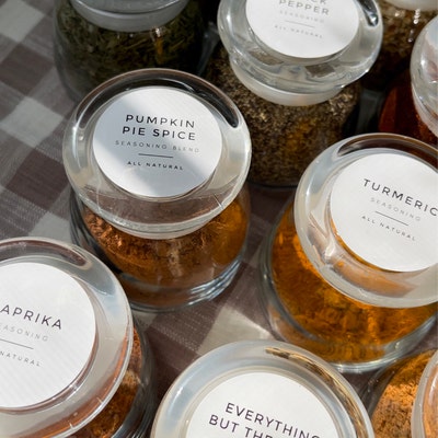 Modern Spice Labels Water and Oil Resistant Personalization Available ...