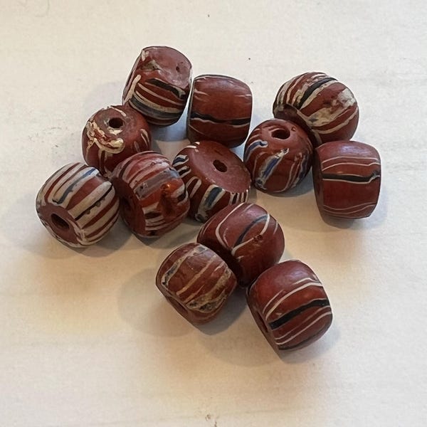 Rare Ercole Moretti Ground Chevron or Rosetta Bead, Vintage Art Deco ...