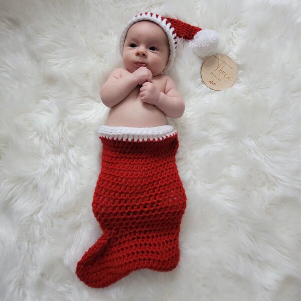 Baby Christmas Stocking - Newborn Christmas Photo Prop - Newborn ...