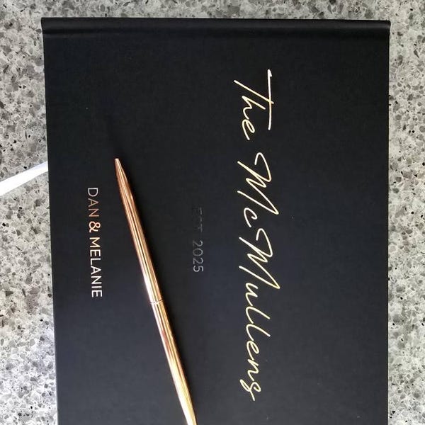 Personalized Linen Guestbook | Custom Wedding Guest Book | Reception ...