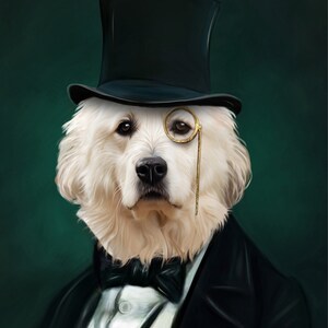 Custom Dog Portrait in Plaid Suit Original Standing at Bar Painting Pet ...