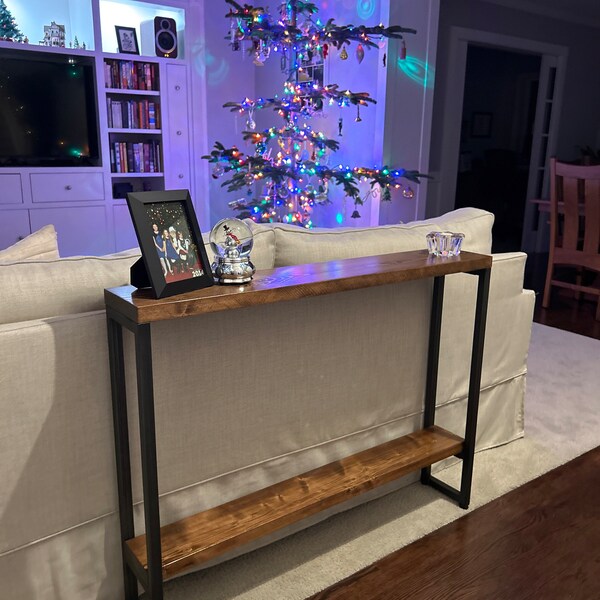 Solid Wood Console Table Lentini Design Slim Handmade Entryway Table ...