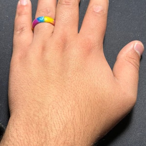 Aroace Ring Aroace Pride Ring Aroace Jewelry Aroace Sunset Pride Resin ...