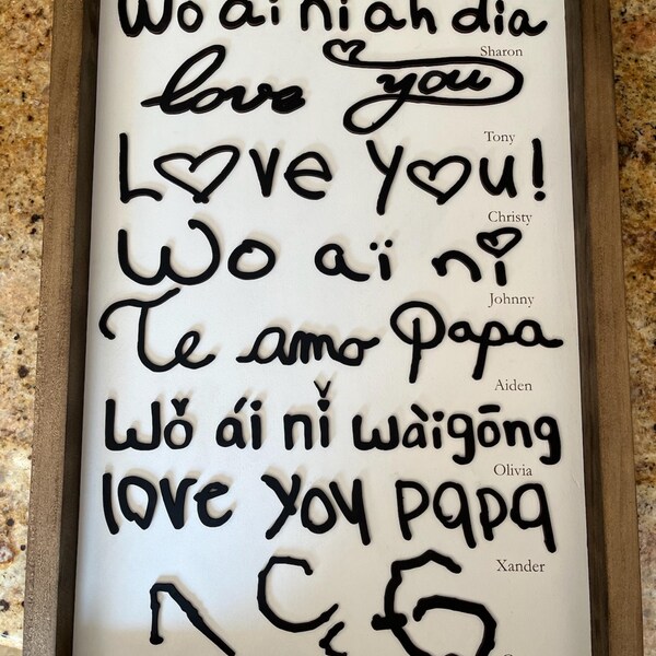 I Love You Handwriting Sign. 3D Handwriting Sign. Personalized ...