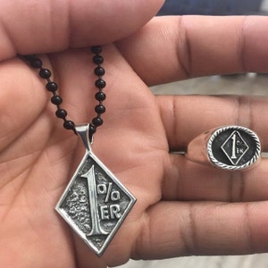 1 PERCENT Er Pendant Sterling Silver BIKER OUTLAW 925 - Etsy