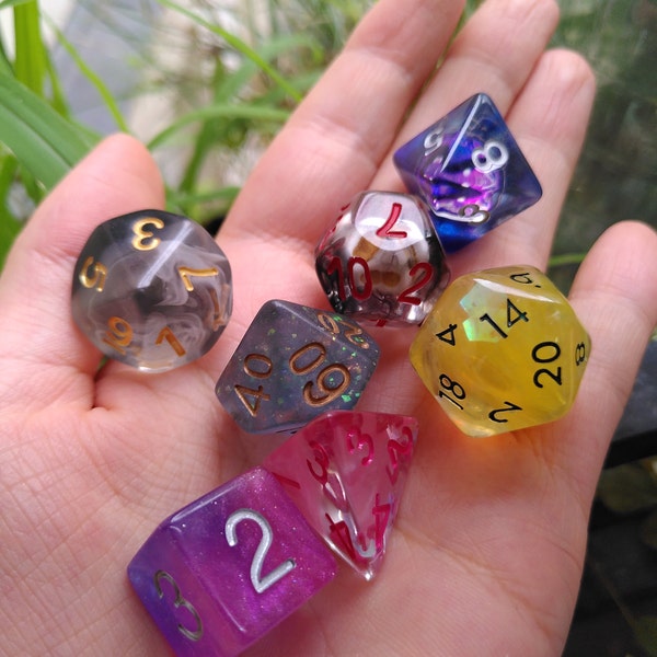 Polymorph Mystery Dice Set 7pcs D&D Pathfinder Call of Cthulhu Tabletop ...