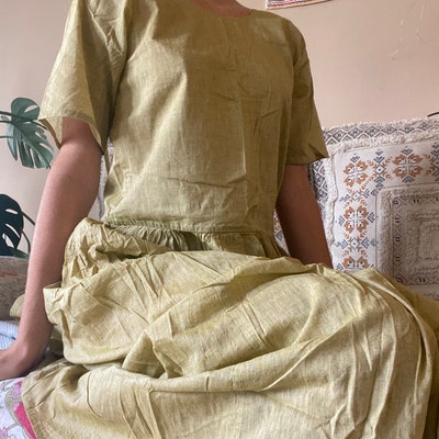 Boho Rustic Silk Dress, Raw Ahimsa Wild Silk, Long Bohemian Dress ...