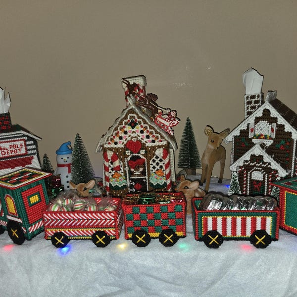 Vintage Santa Express Holiday Train Patterns in Plastic Canvas ...