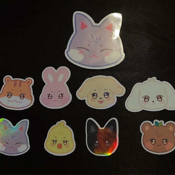 STRAY KIDS Bow Heart Lightstick Sign Photo Name Glitter Rhinestone ...