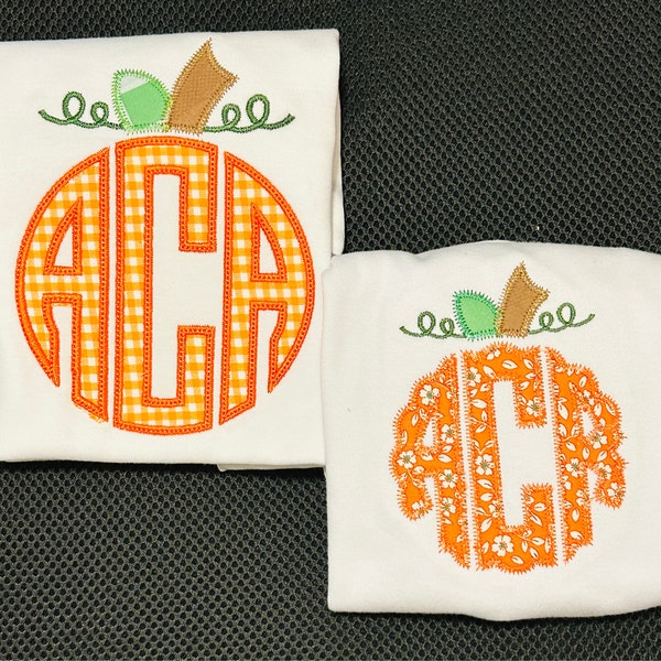 Machine Embroidery Design Pumpkin Monogram Top Topper Zig Zag INSTANT ...