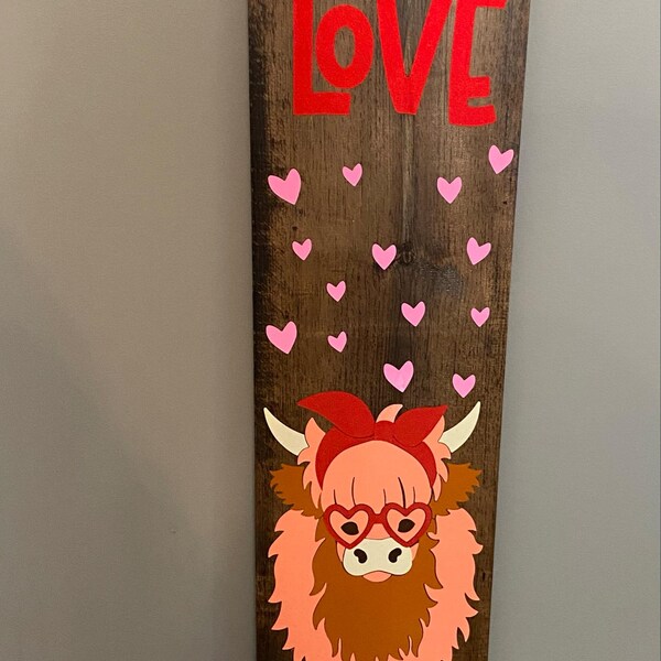 Love SVG, Valentine's Day Cut File, Hanging Ornament DXF, Hearts on a ...