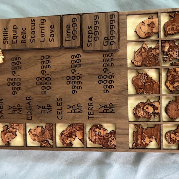 Custom Wooden Final Fantasy 6 / VI Menu Screen With Characters You Can ...