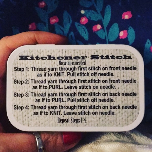 Learn to Knit Kitchener Stitch, Knitting Cheat Sheet With Notions, Mini ...