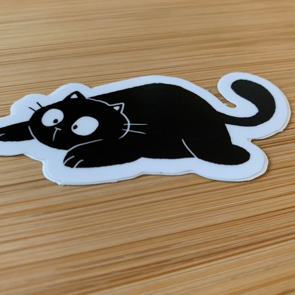 Black Cat Vinyl Stickers // Cat Laptop Stickers // 3" Weatherproof ...