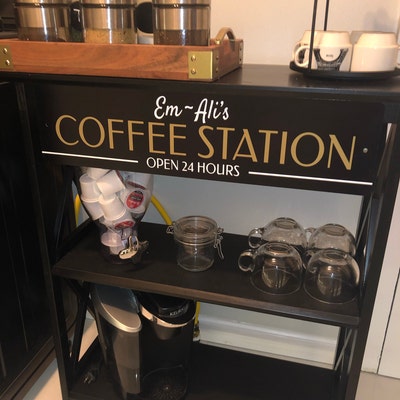 Coffee Station Sign Decor, Open 24 Hours Sign, Java Kitchen Decor ...