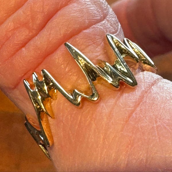 Chevron Stackable Ring / 14k Solid Yellow Gold / 14k Solid White Gold ...