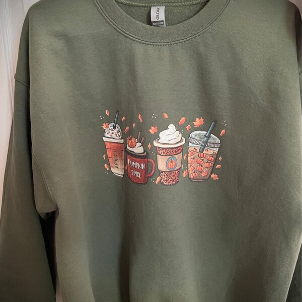 Fall Coffee Sweatshirt, Fall Sweater, Pumpkin Spice Sweatshirt, Cute ...