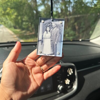 Hanging Car Photo Frames, Rearview Mirror Hanging Accessory, Car Decor ...