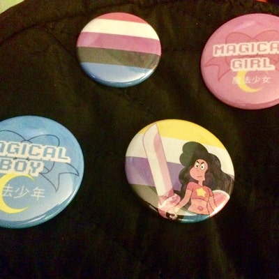 Magical Girl Button - Etsy