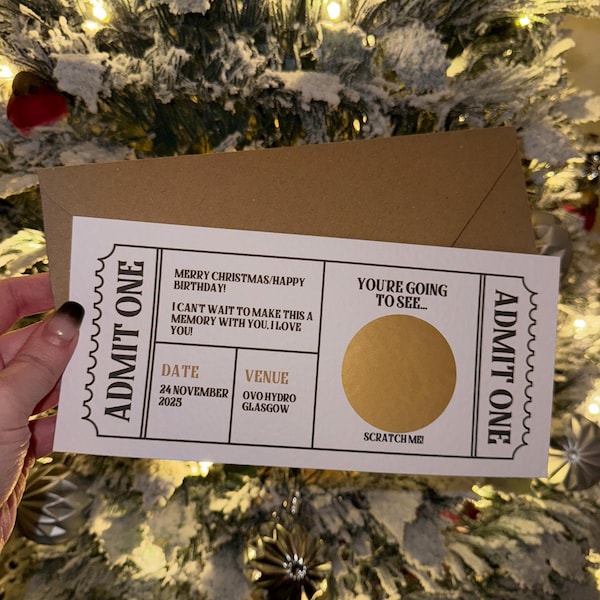 Personalised Concert Ticket Birthday Reveal Gift Admit One Ticket Gift ...