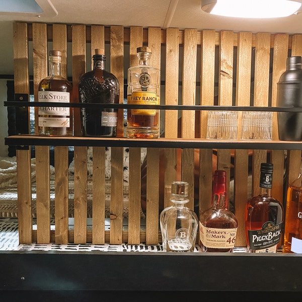 Bar Shelf, Whiskey, Wine Display, 36 Inch. - Etsy