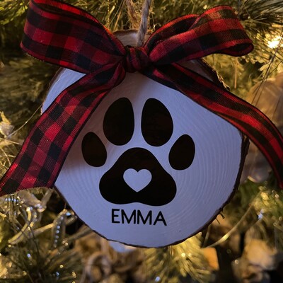 Paw Print Ornaments, Paw Print Dog Ornament, Christmas Gift ...