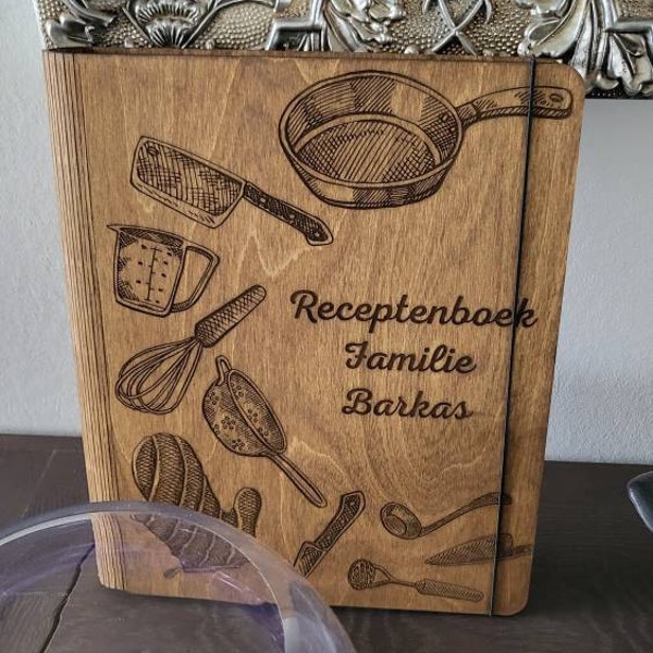 Custom Recipe Book Wooden Cookbook Personalized Recipe Binder Kitchen ...