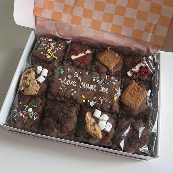Mini Heart Brownie Slab / Postal Brownies / Letterbox Brownies / Love ...