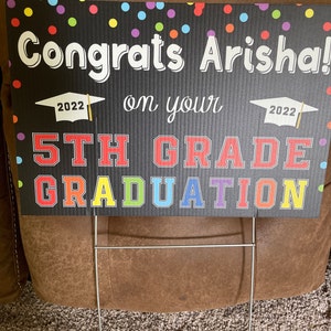 Elementary Graduation Yard Sign 18x24 Size Elementary | Etsy
