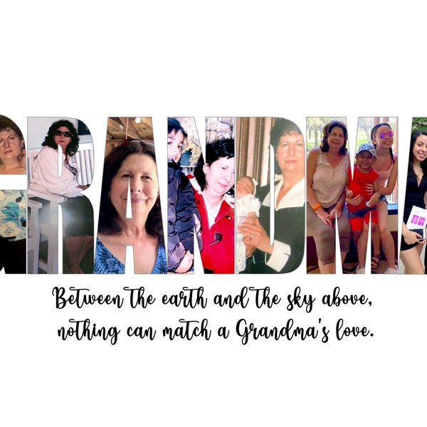 Personalized Grandma Photo Collage, Christmas Gift for Grandma ...