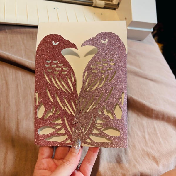 Gothic Wedding Invitation Template Svg, Crows Halloween Gatefold Invite ...