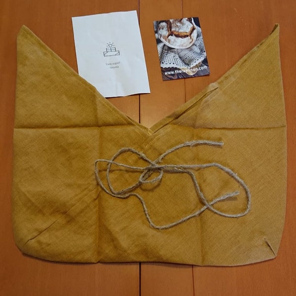 Linen Bento Bag, Natural Linen Bread Loaf Wrap Bag, Food Wrapping Knot ...