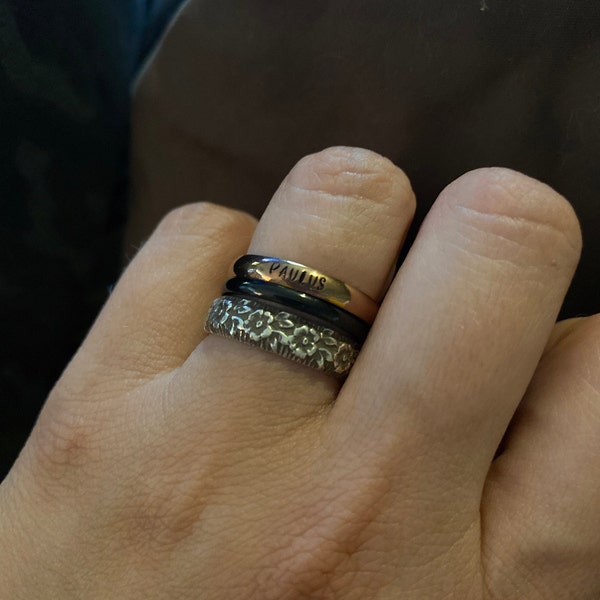 His Fiona Her Shrek Ring Set 8mm Stainless Steel With Black Trim ...