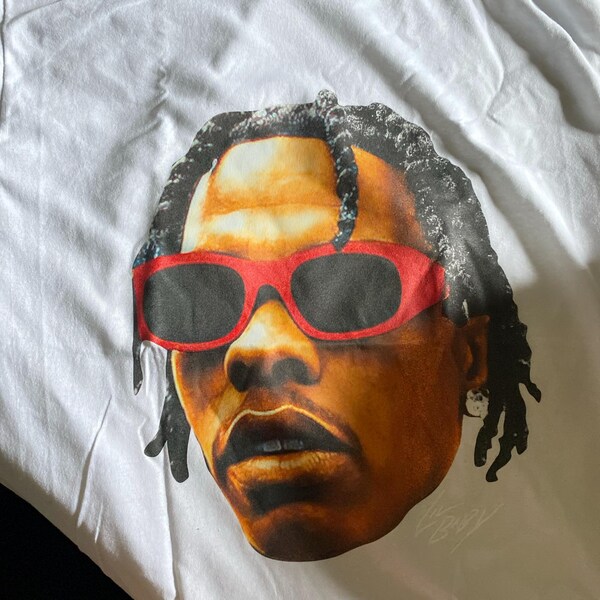 White Vintage Rap Tee Lil Baby, Hip Hop Graphic Print T-shirt, Merch T ...