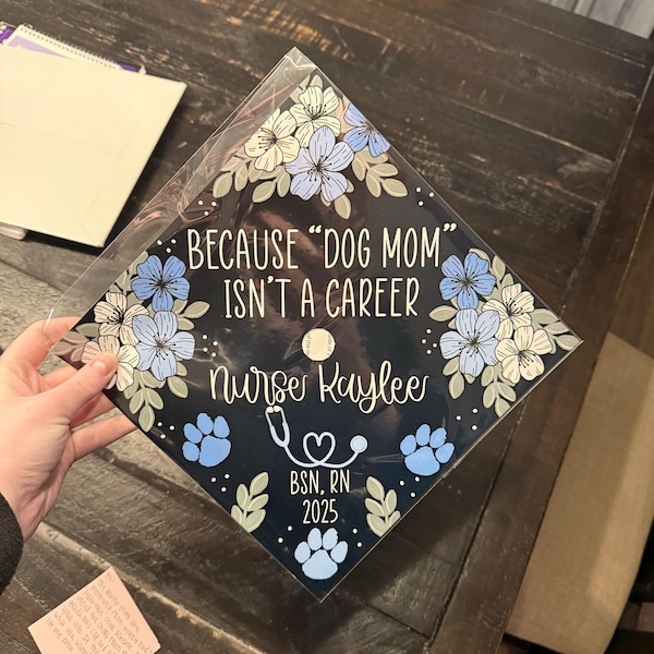 Custom "paw Print Perfection" Graduation Cap Topper, Nursing Graduation ...