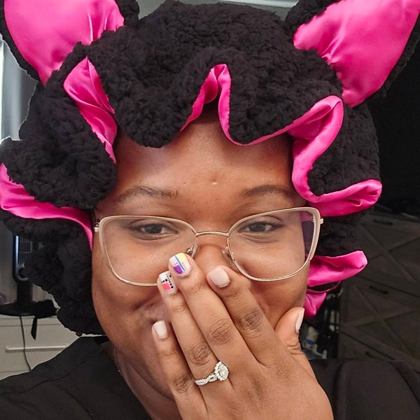 Bear Bonnet, Sleeping Hair Bonnet, Bonnet Hat, Bonnet, Hair Bonnet for ...