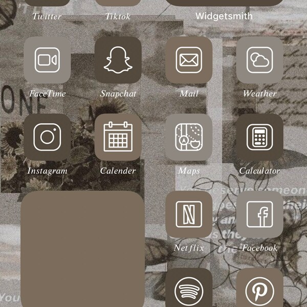 Transparent White iPhone App Icons - Clean Outlined Minimal ...