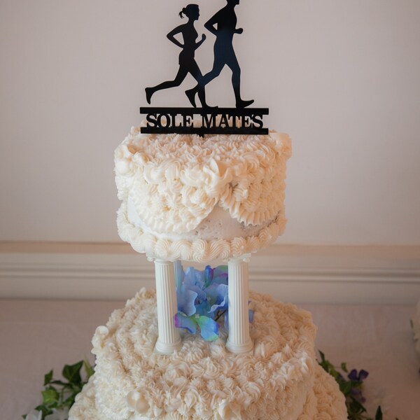 Wedding Cake Topper Runner Running Couple FREE Personalization Laser ...