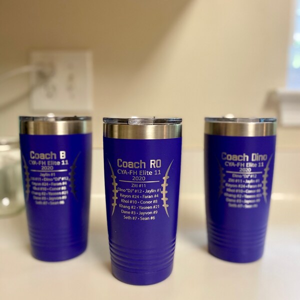 Engraved Coach Cup, Coach Tumbler, Coach Gift Idea, Tumbler With Lid ...