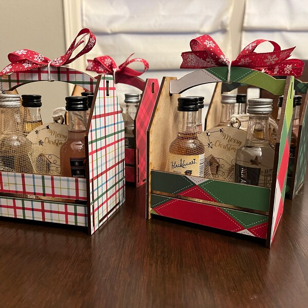 Mini Liquor Bottle Caddy Set / Digital Laser Cut SVG File / Glowforge ...