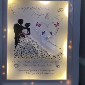 9/11 LED Light Box Frame Picture Frame Personalised Wedding Gift ...
