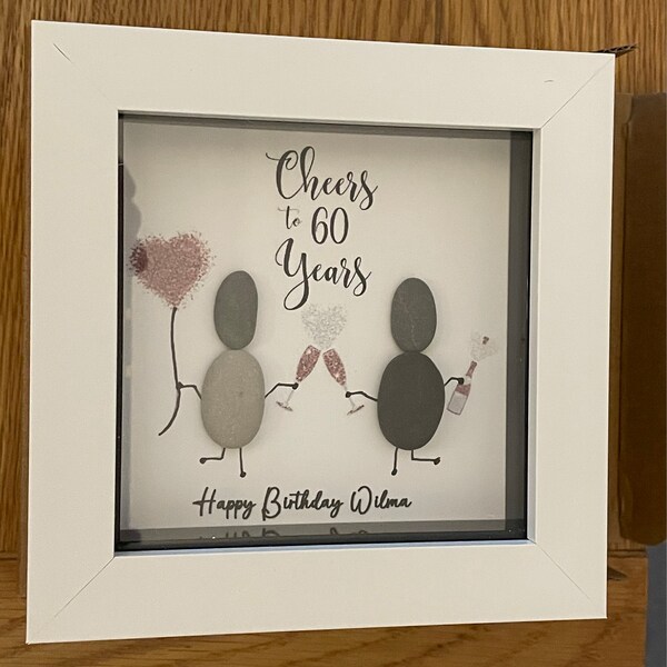 Personalised Birthday Pebble Art Gift - Handmade Milestone Birthday ...